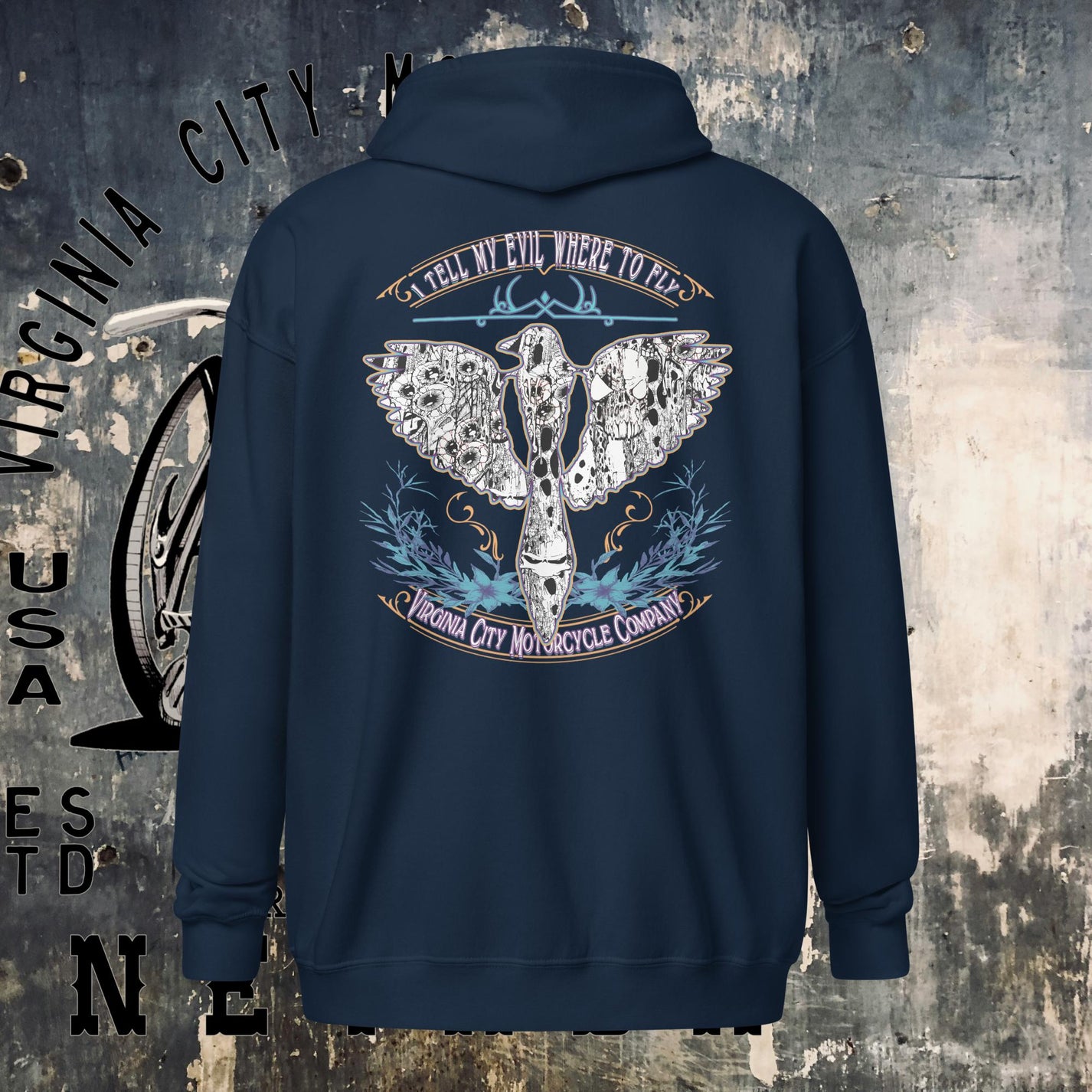 Women's heavyweight zip hoodie - I tell my evil where to fly – Virginia ...